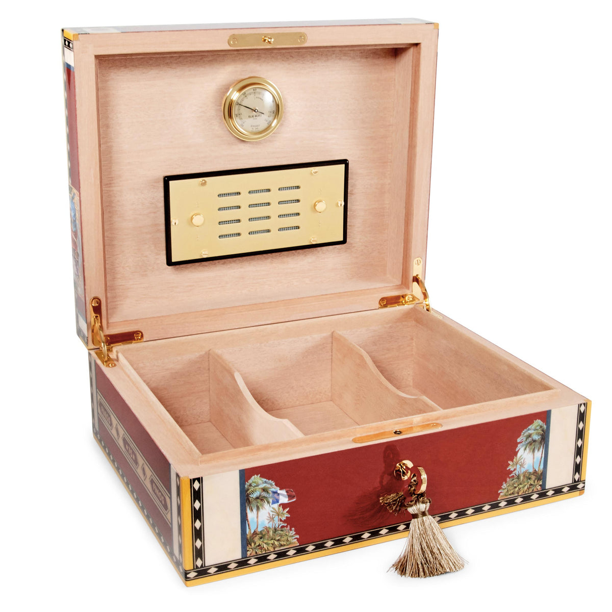 Elie Bleu Wooden Humidor "Alba" Red Sycamore - (75 Cigars) – La Casa ...