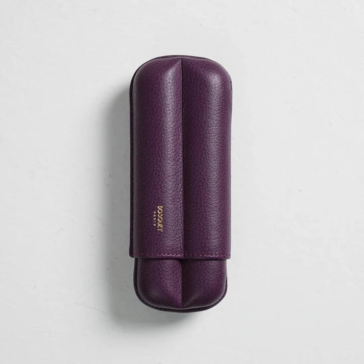 Bosquet Paris Grained Calf Leather Cigar Case Purple - 2 Cigars – La ...