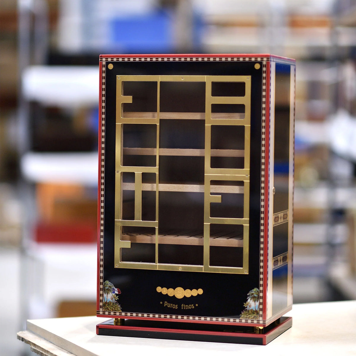 Elie Bleu Cigar Cabinet Alba Black Sycamore 150 Cigars – La Casa Del Habano