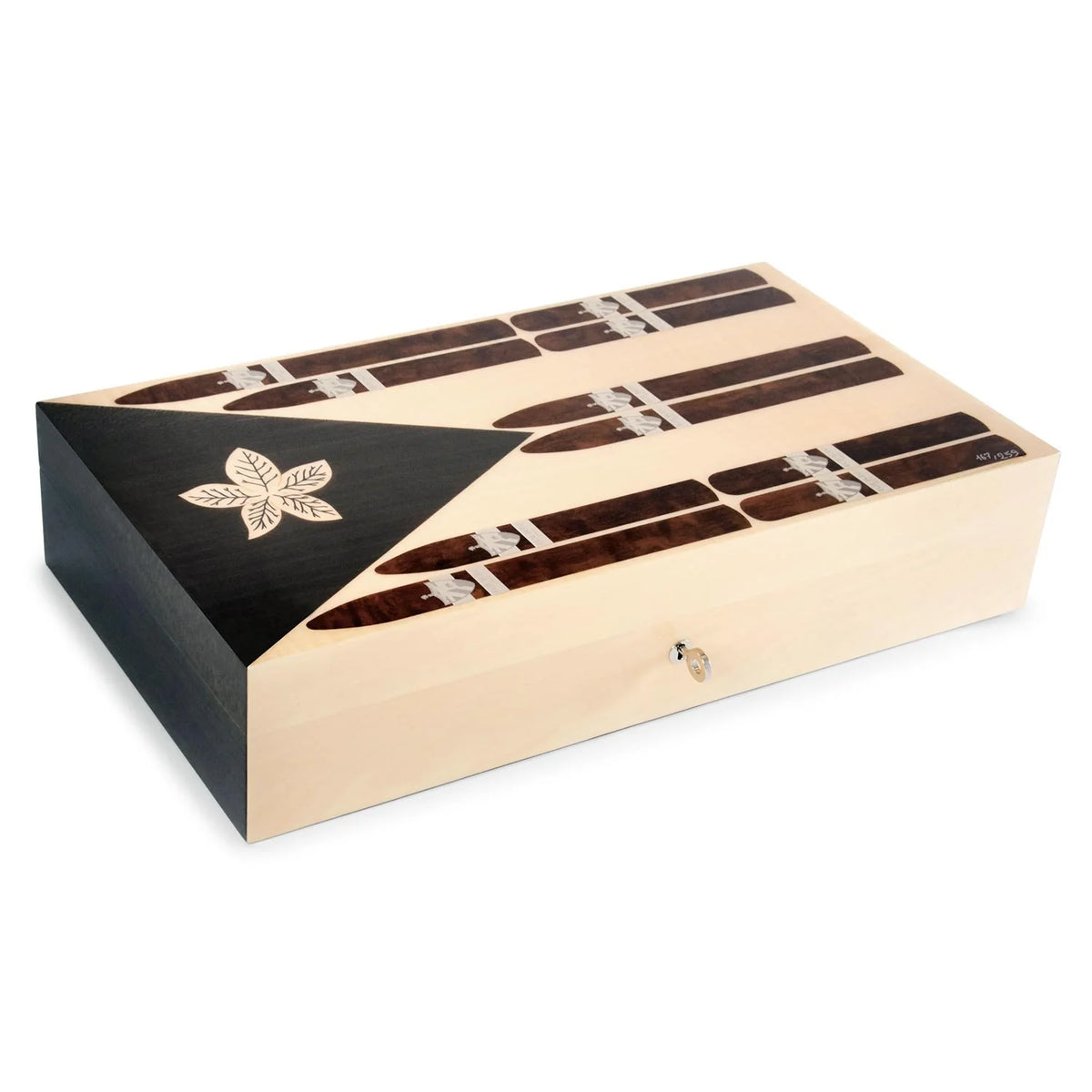 Elie Bleu Cigar Humidor Cuban Flag Natural Sycamore 110 Cigars – La ...