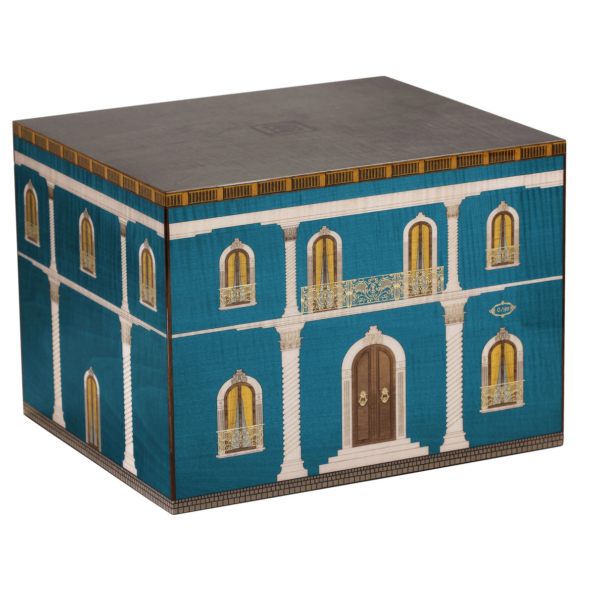 Elie Bleu Wooden Cigar Humidor "Casa Cubana" Blue Palace (110 Cigars ...